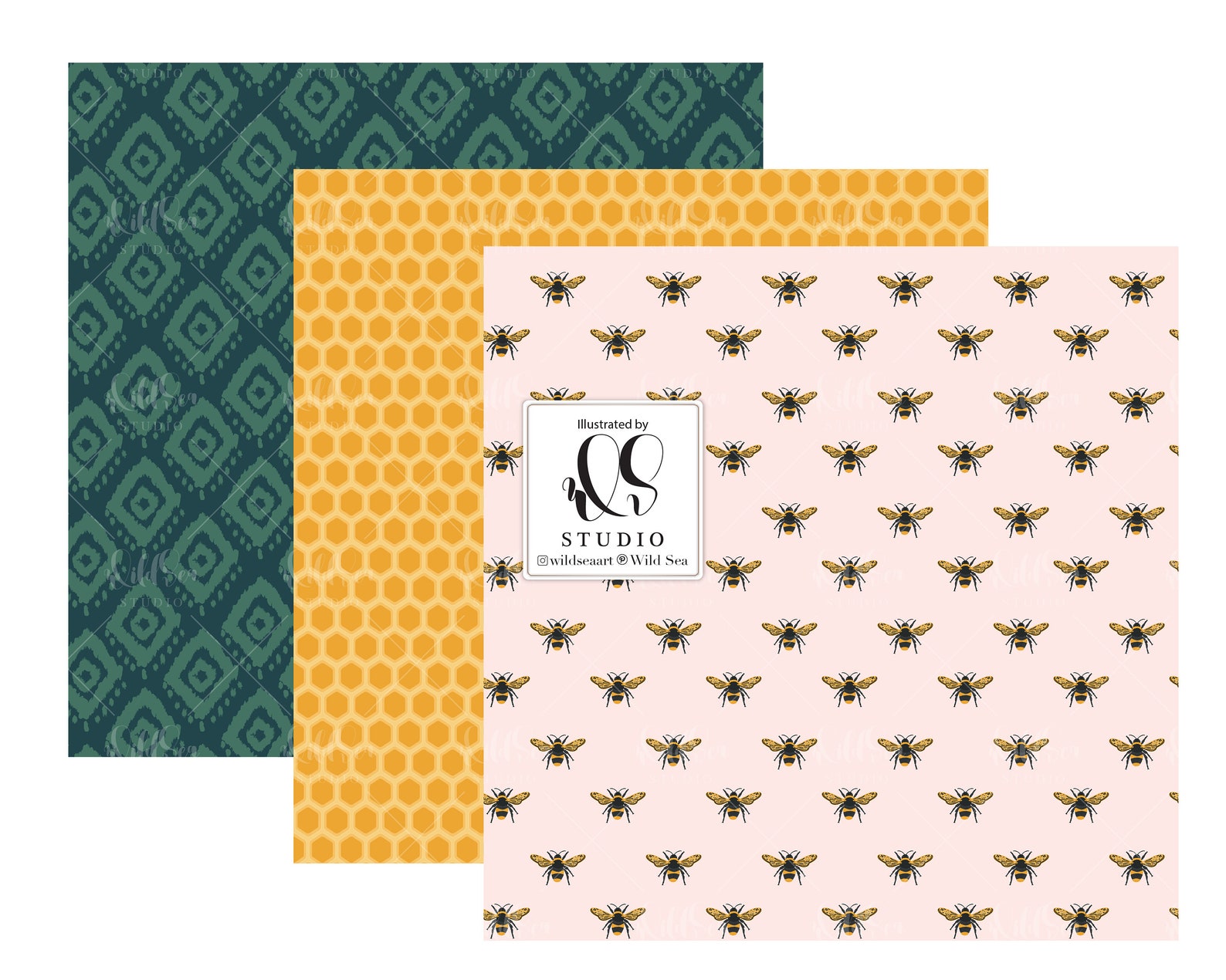 Boho Digital Paper Set, 12 X 12 Inch Repeatable Surface Patterns ...