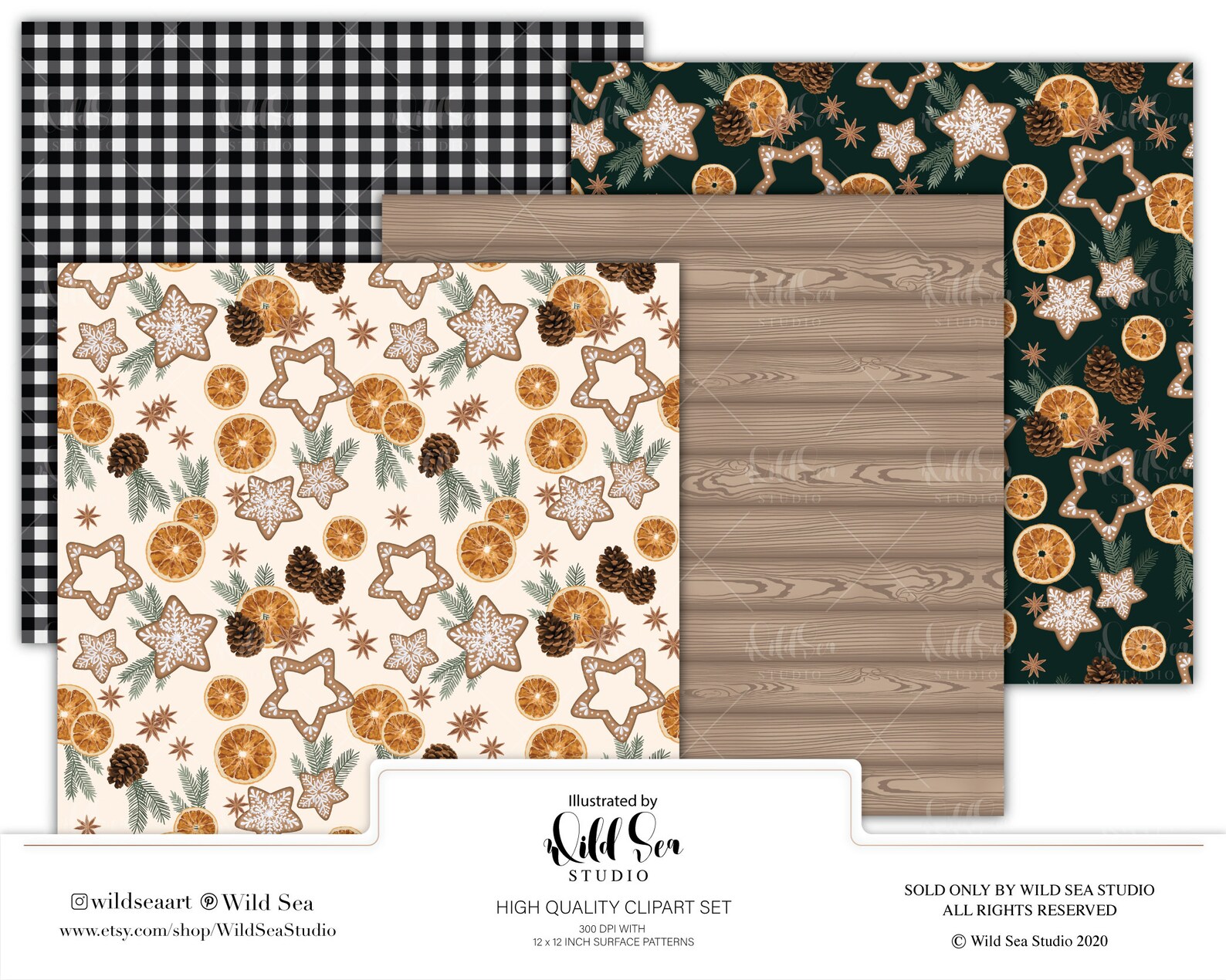 Winter Wonderland Holiday Digital Paper Set Gnomes Floral | Etsy