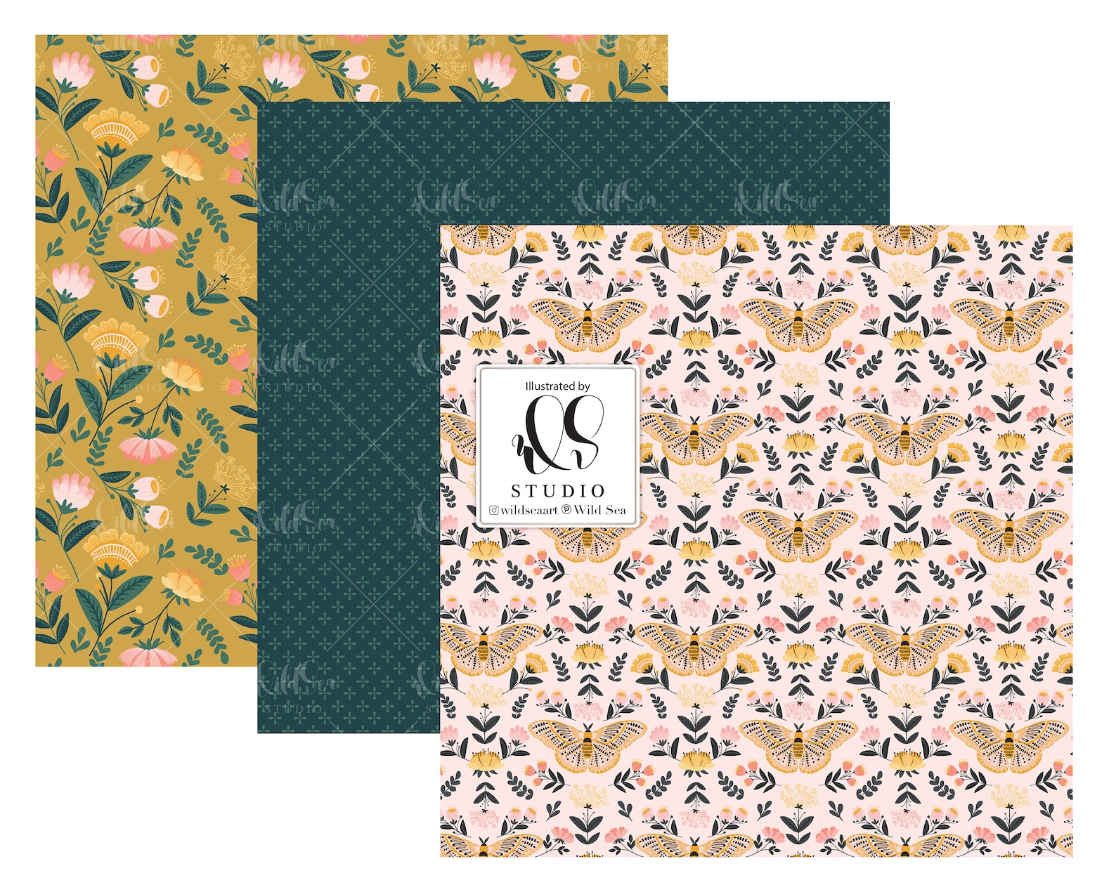 Boho Digital Paper Set, 12 X 12 Inch Repeatable Surface Patterns ...