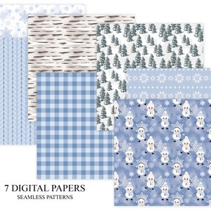 Snow Day Digital Paper Set, Snowflakes, Winter, Cozy - Etsy