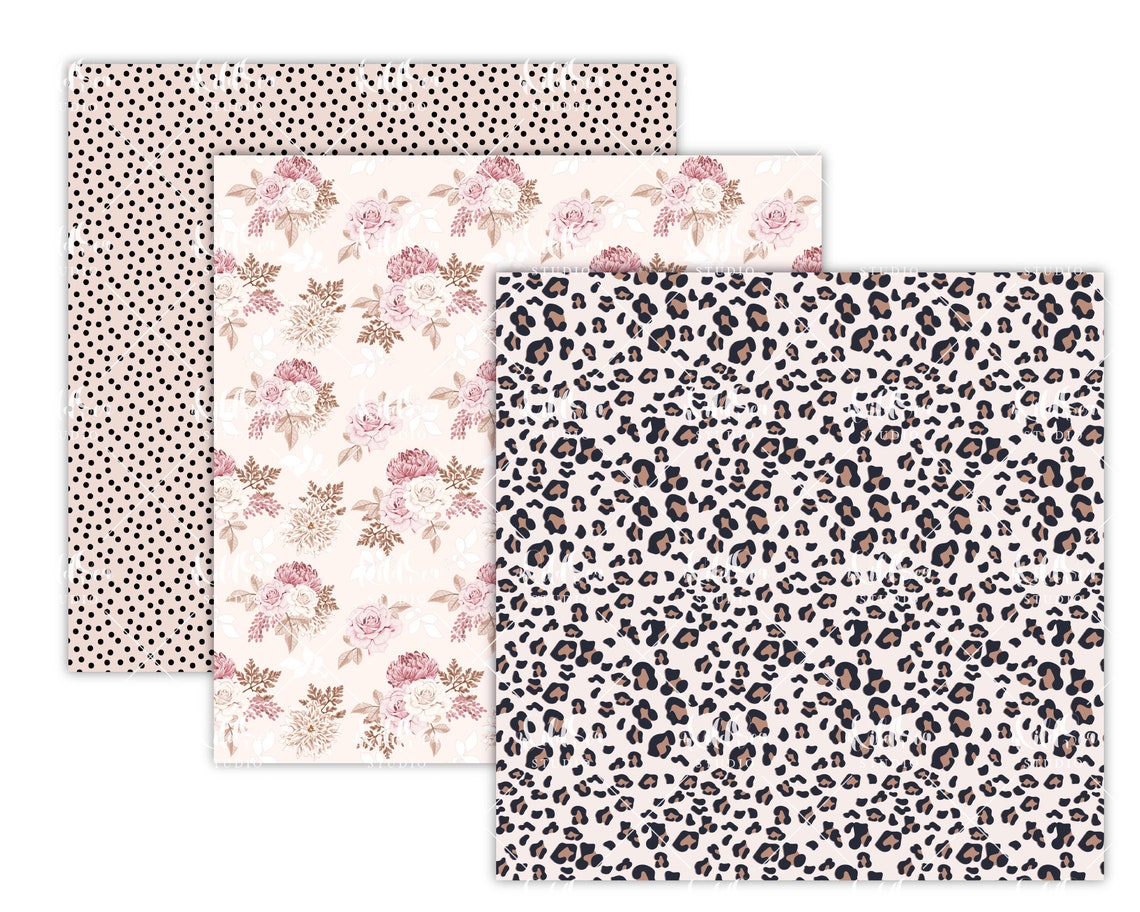 Fashion Girl Digital Paper Set and Paint Stroke Clipart Bundle, Clip ...