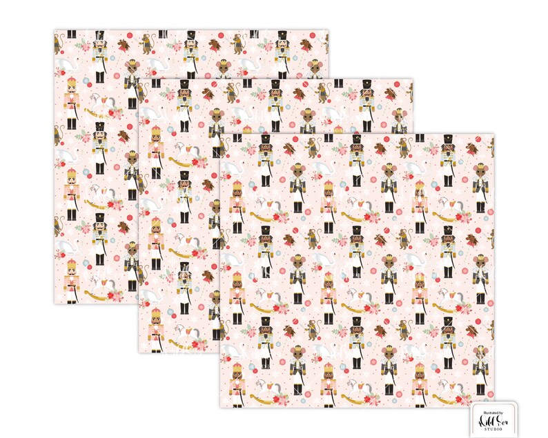 The Nutcracker Ballet Digital Paper Set Christmas - Etsy