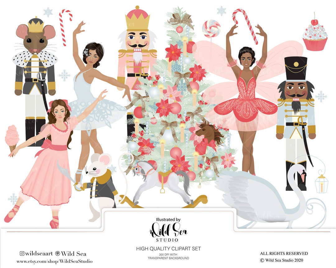 The Nutcracker Ballet Clipart Set, Christmas, Nutcracker, Sugarplum ...