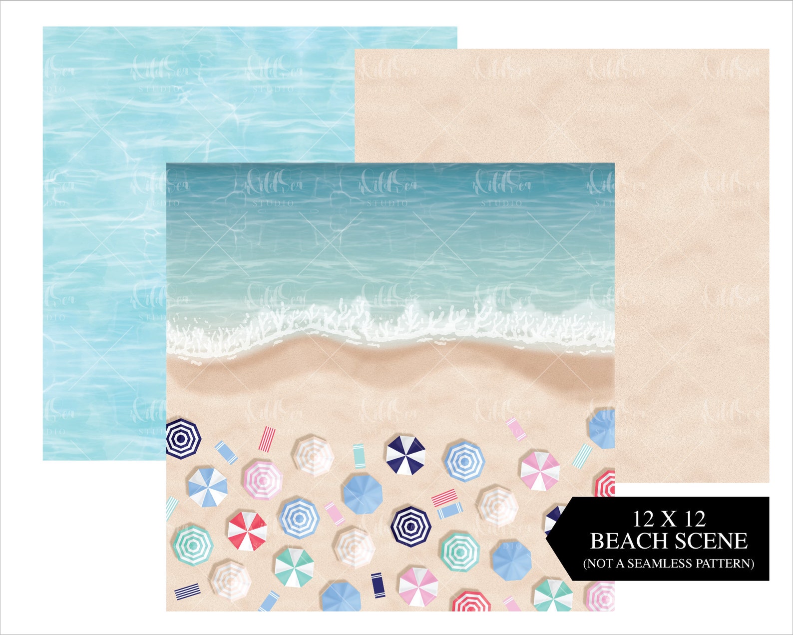 Beach Vacation Digital Paper Set Beach Tropical Planner | Etsy