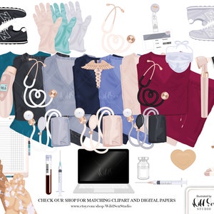 Medical Tools Digital Clipart Set, Nurse, Doctor - Etsy