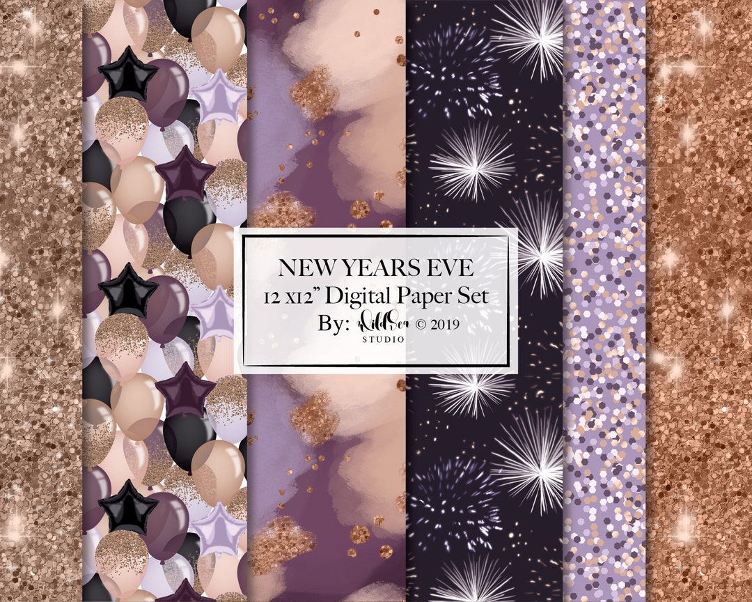 New Years Digital Paper Set, Celebrate, Fireworks - Etsy
