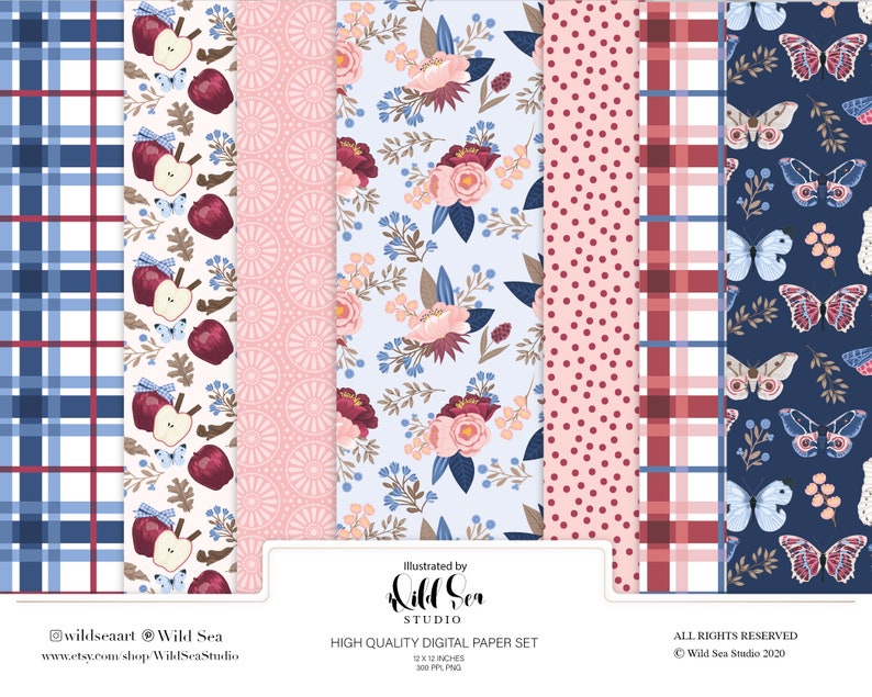 Fall Fable Digital Paper Set Digital Download Printable Art - Etsy