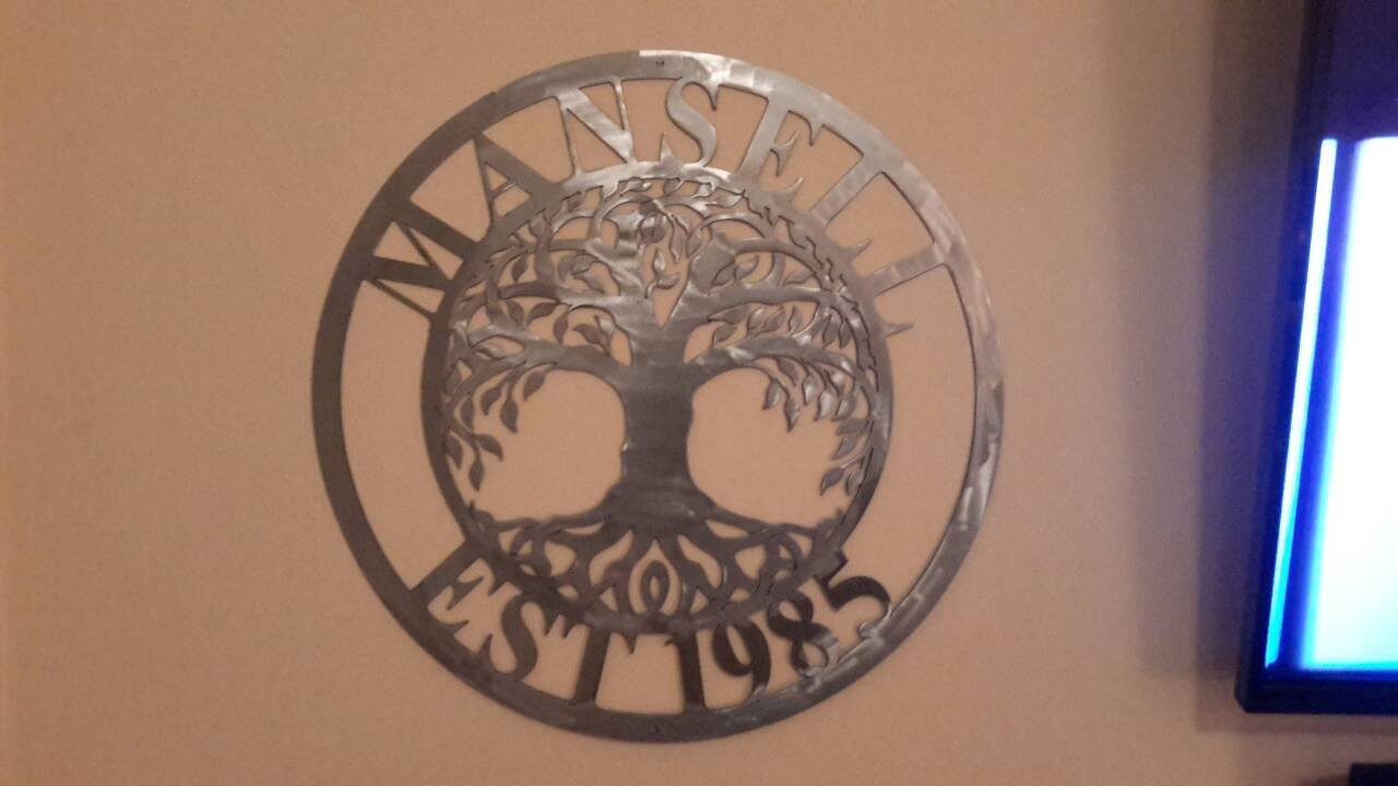 Personalized Steel Sign Wall Medallion with letter name and | Etsy