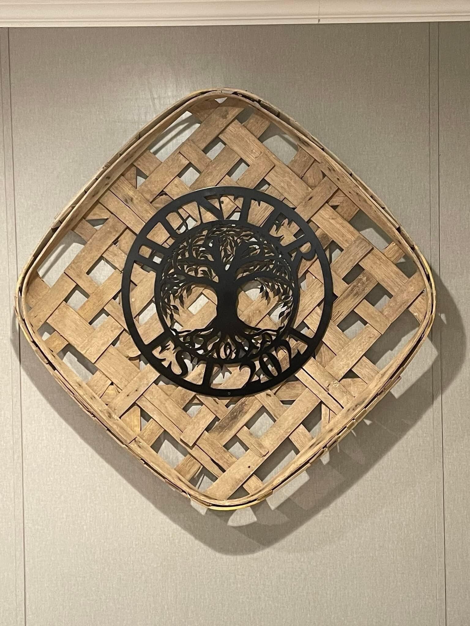 Personalized Steel Sign, Wall Medallion With Letter, Name and Date ...