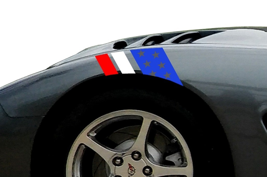 Clausen's World - USA American FLAG Fender Bars Vinyl Racing Stripes ...