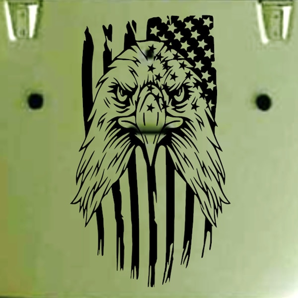 Eagle Flag Hood Decal - Etsy