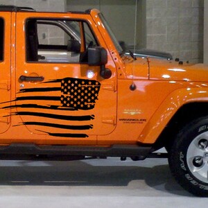 Clausen's World - AMERICAN FLAG Blackout Hood Vinyl Car Truck Decal USA ...