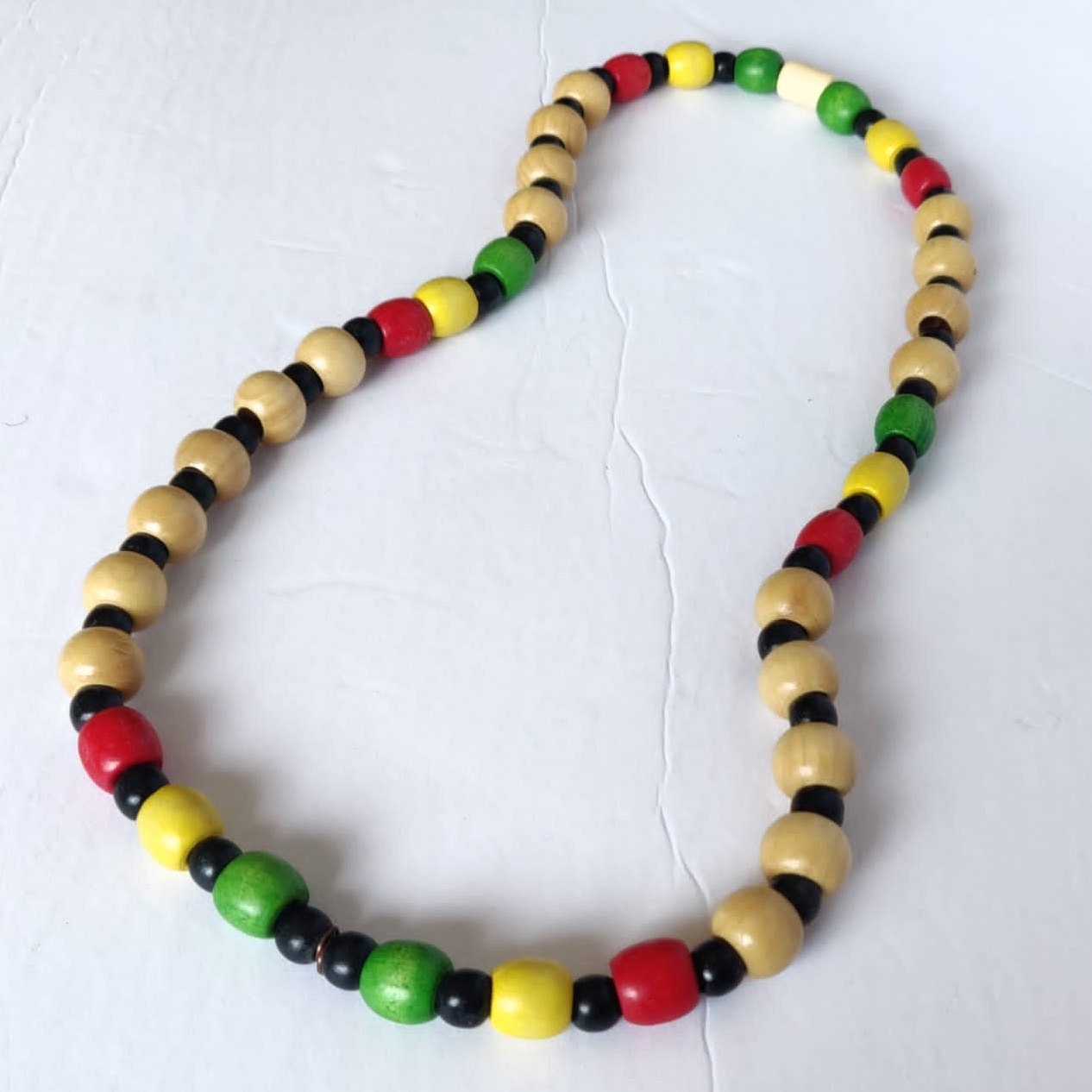 Long Bead Chain - Wood Bead Necklace / Medium Wooden Bead Necklace ...
