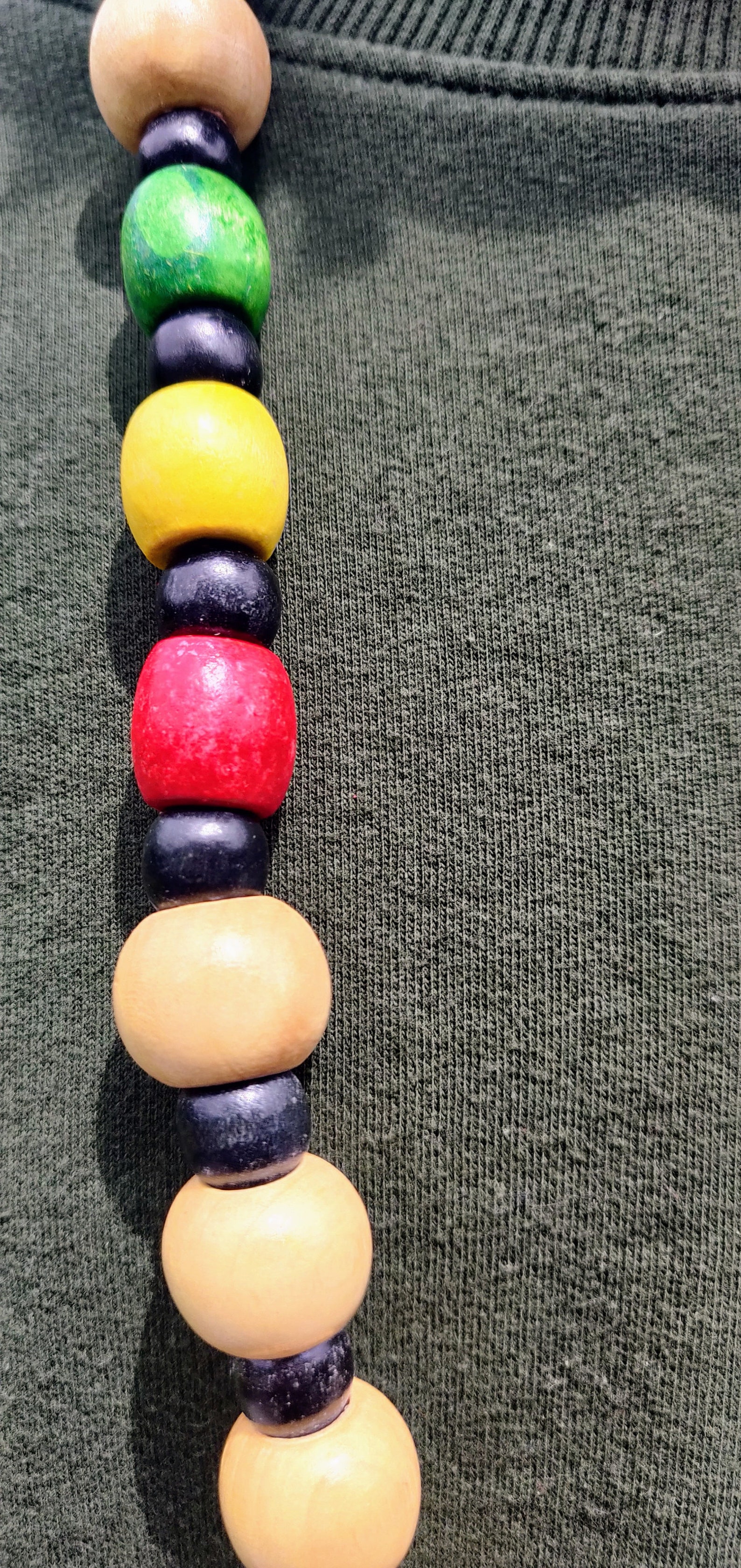 Long Bead Chain - Wood Bead Necklace / Medium Wooden Bead Necklace ...