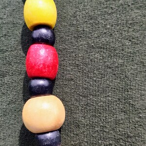 Long Bead Chain - Wood Bead Necklace / Medium Wooden Bead Necklace ...