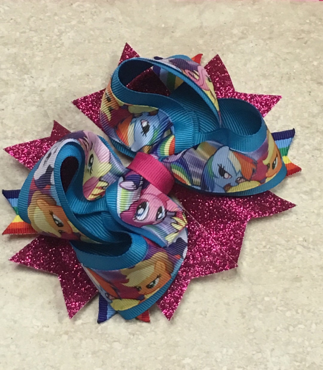 My Little Pony Hair Bow, Sparkling Boutique Hair Bow, Pony Bow, Hair ...