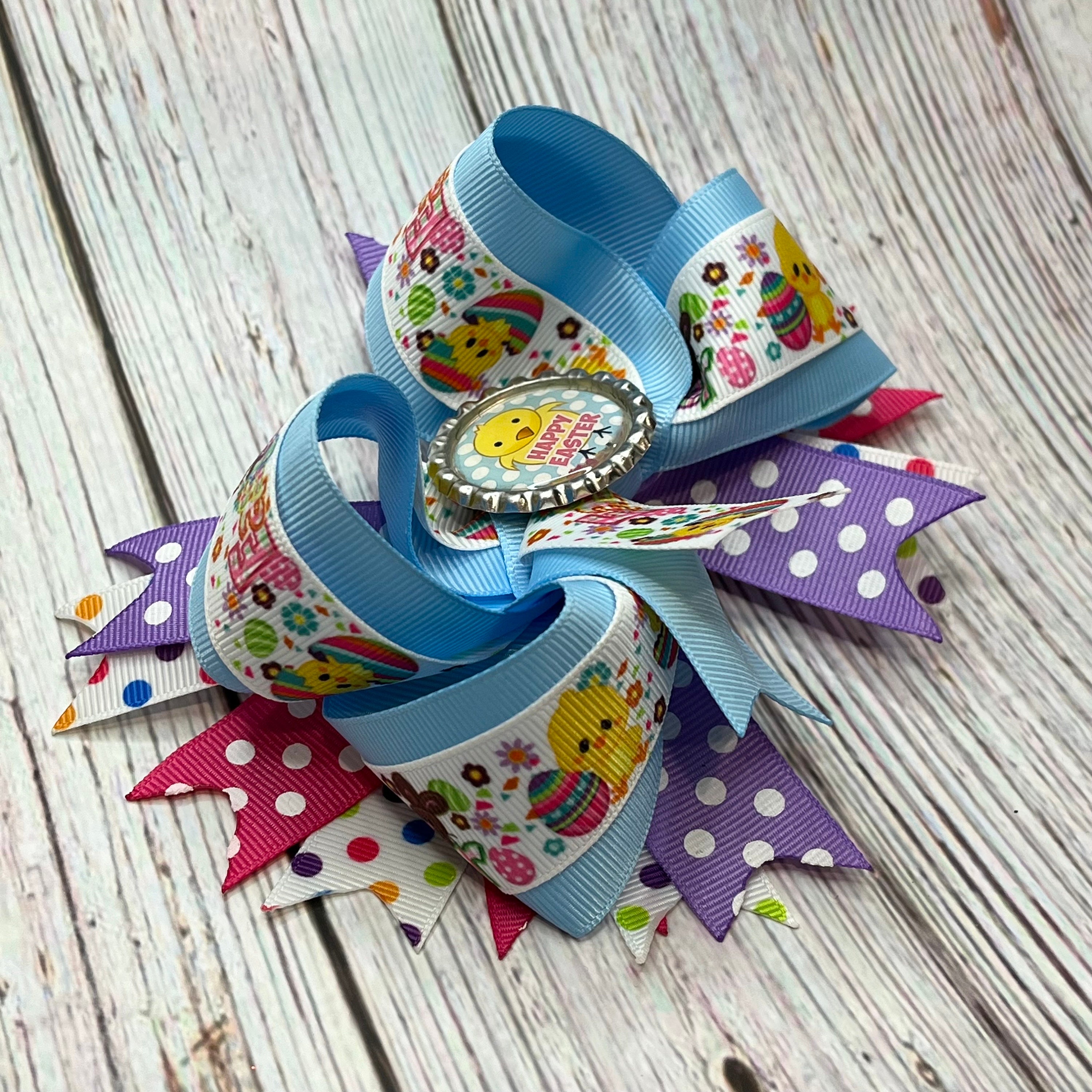 Easter Hair Bow, Easter Bunny Hair Bow, Chick Bow, Spring Hair Bow ...
