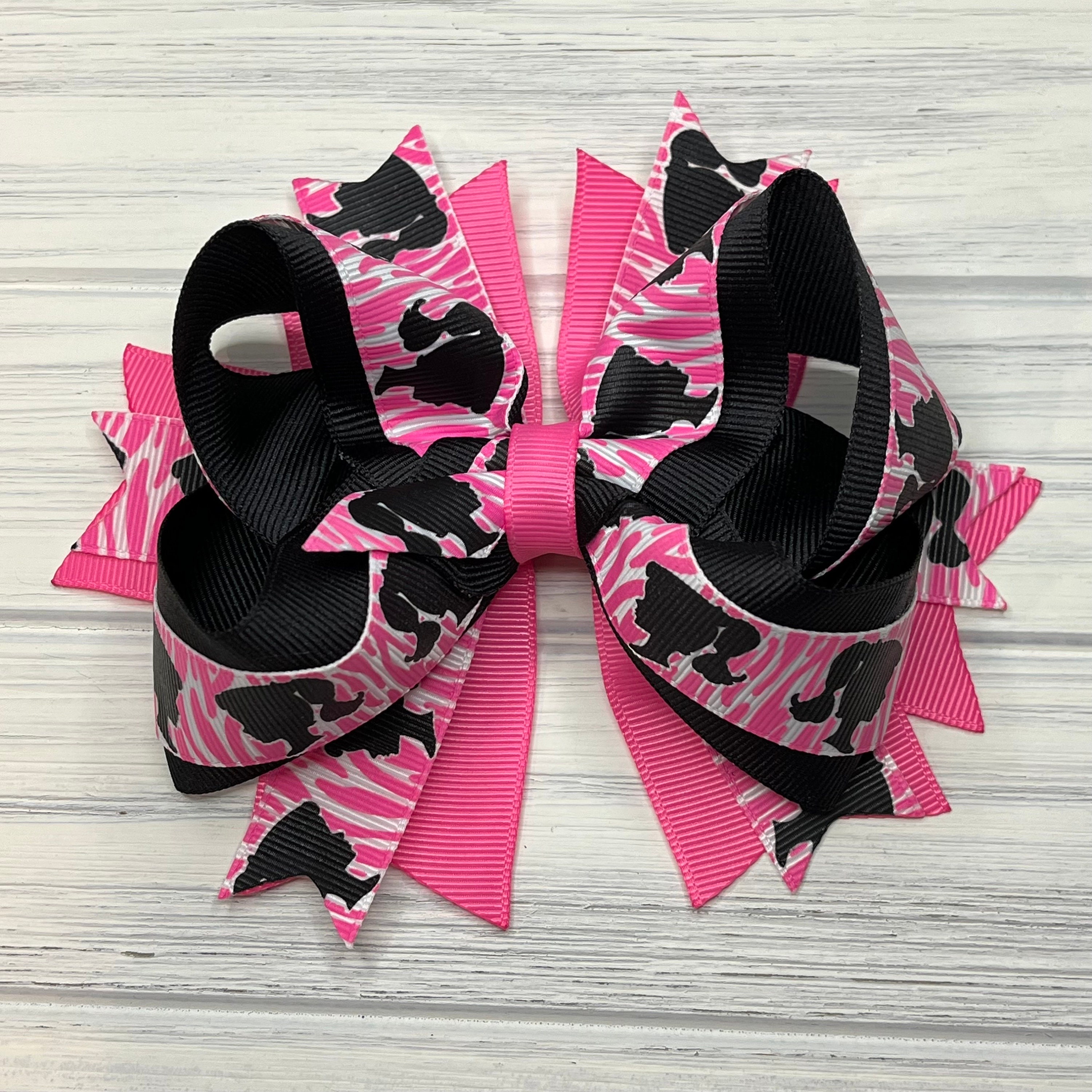 Pink Camo Hair Bow Clip Art