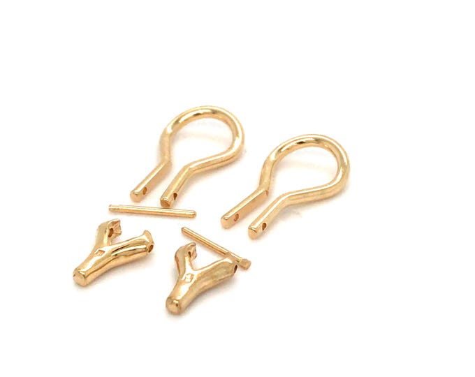 18K Omega Earring Backs / Pair of New Medium Omega Clip Backs / Solid ...