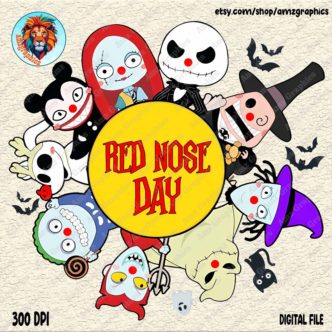 Nightmare Cartoon Red Nose Day PNG, Red Nose Cartoon Png, Character ...