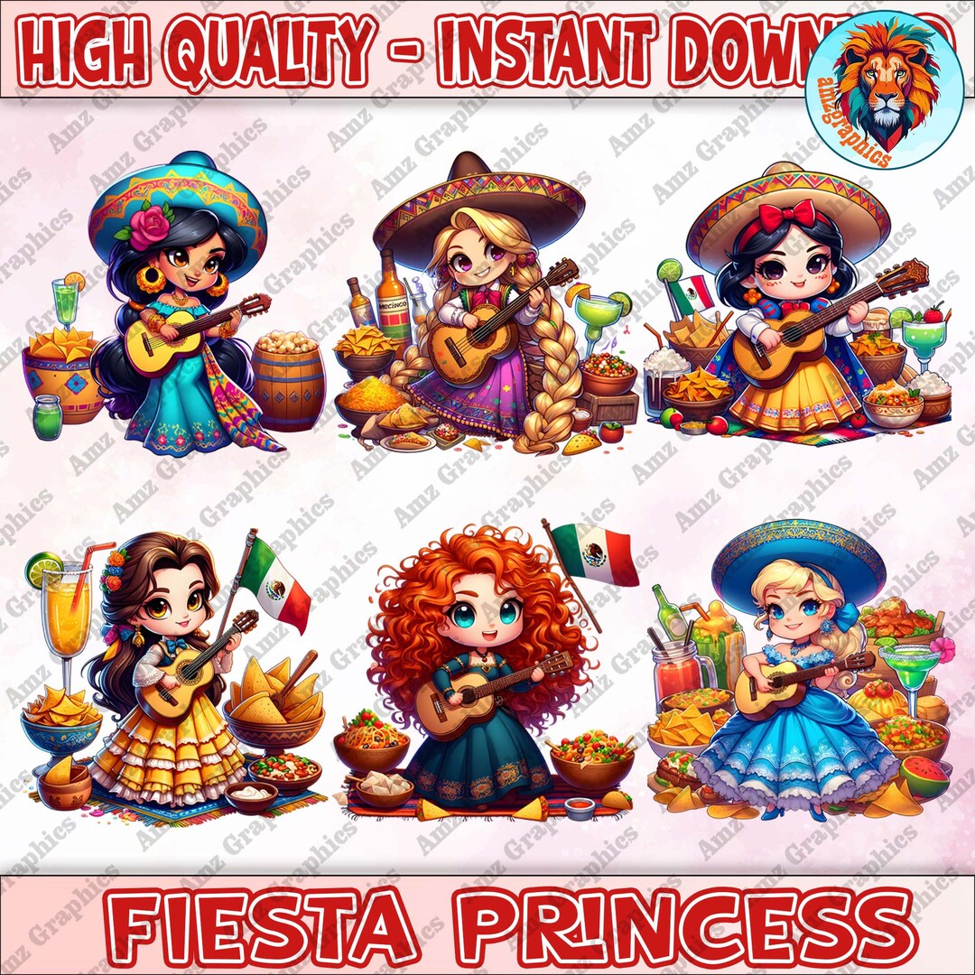 BUNDLE Png Cartoon Fiesta, Fiesta Princess Bundle, Fiesta Squad Png ...