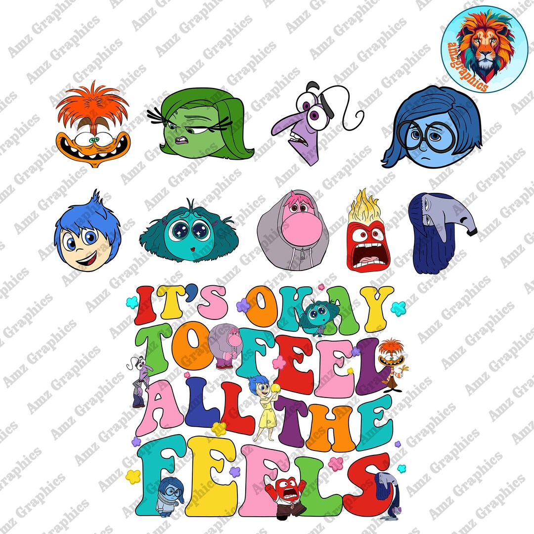 It's Okay to Feel All the Feels Png, Mental Health Matter Png, Cartoon ...
