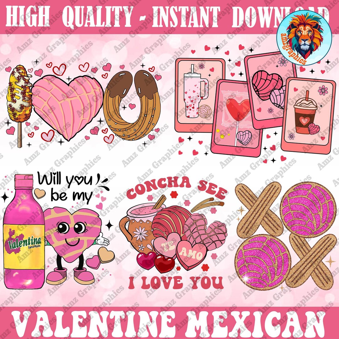 Funny Sweet Like Pan Dulce PNG Bundle, Mexican Valentine Png, Cafecito ...