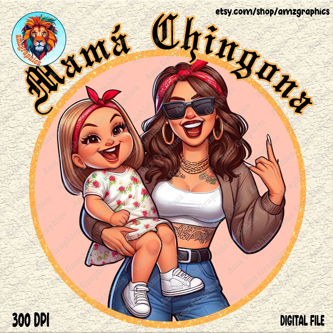 Chibi Chingona Mom Png, Mama Chingona Png, Chibi Style Latina Mother's ...