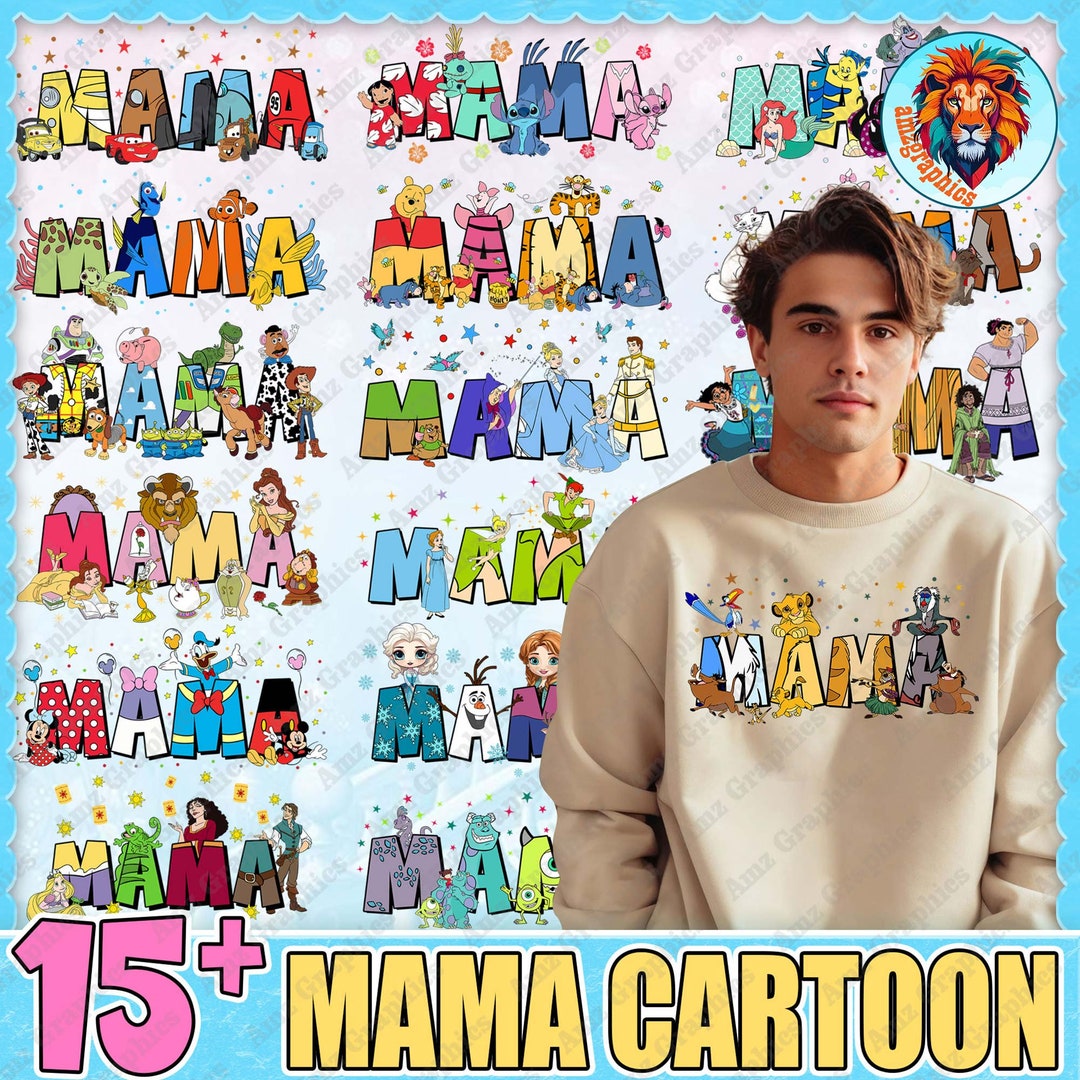 15 Mama Cartoon Movie Png Bundle, Family Vacation Png, Gift for Mom Png ...