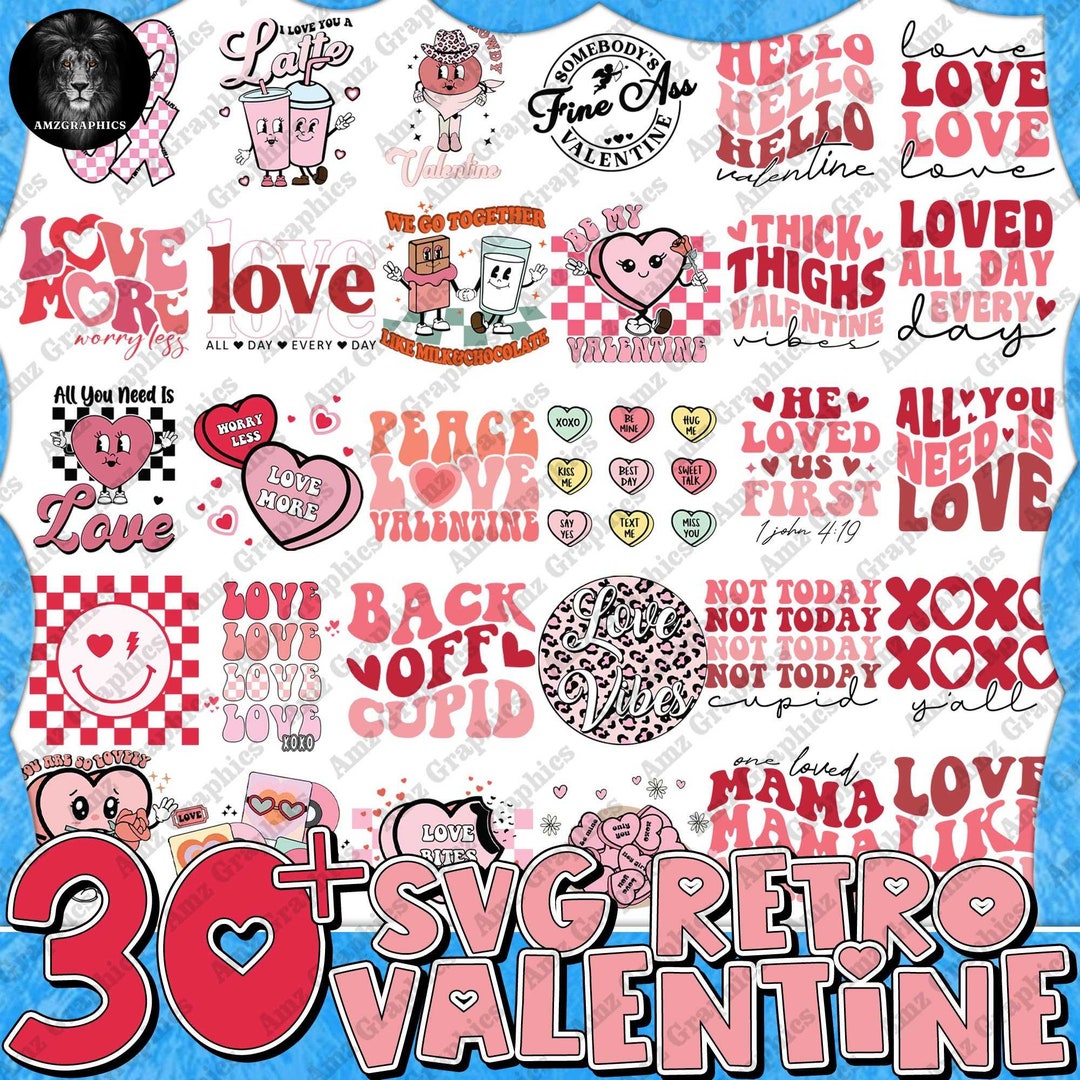Funny Retro Valentine Svg Bundle, Valentine Cartoon Svg Bundle, Be My ...