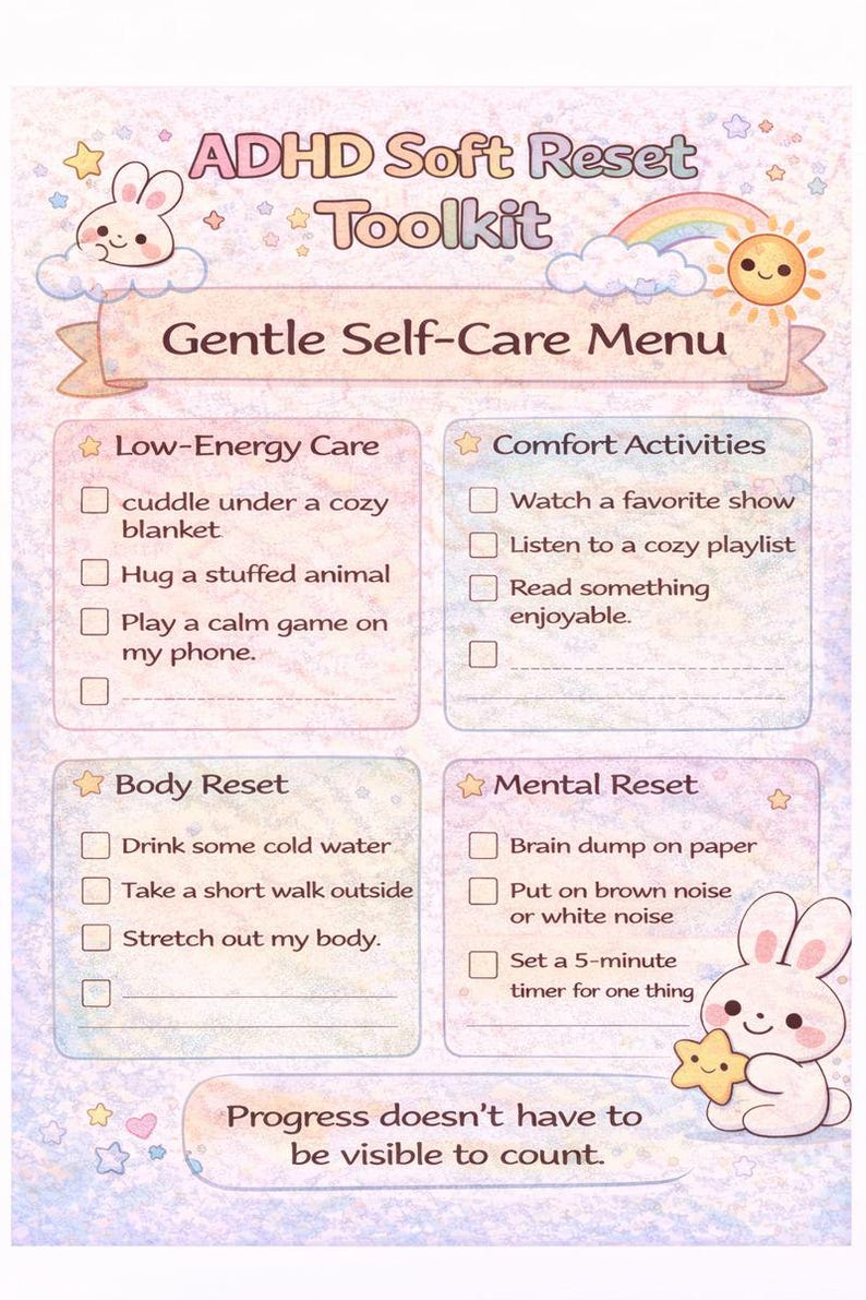 ADHD Soft Reset Toolkit - Etsy