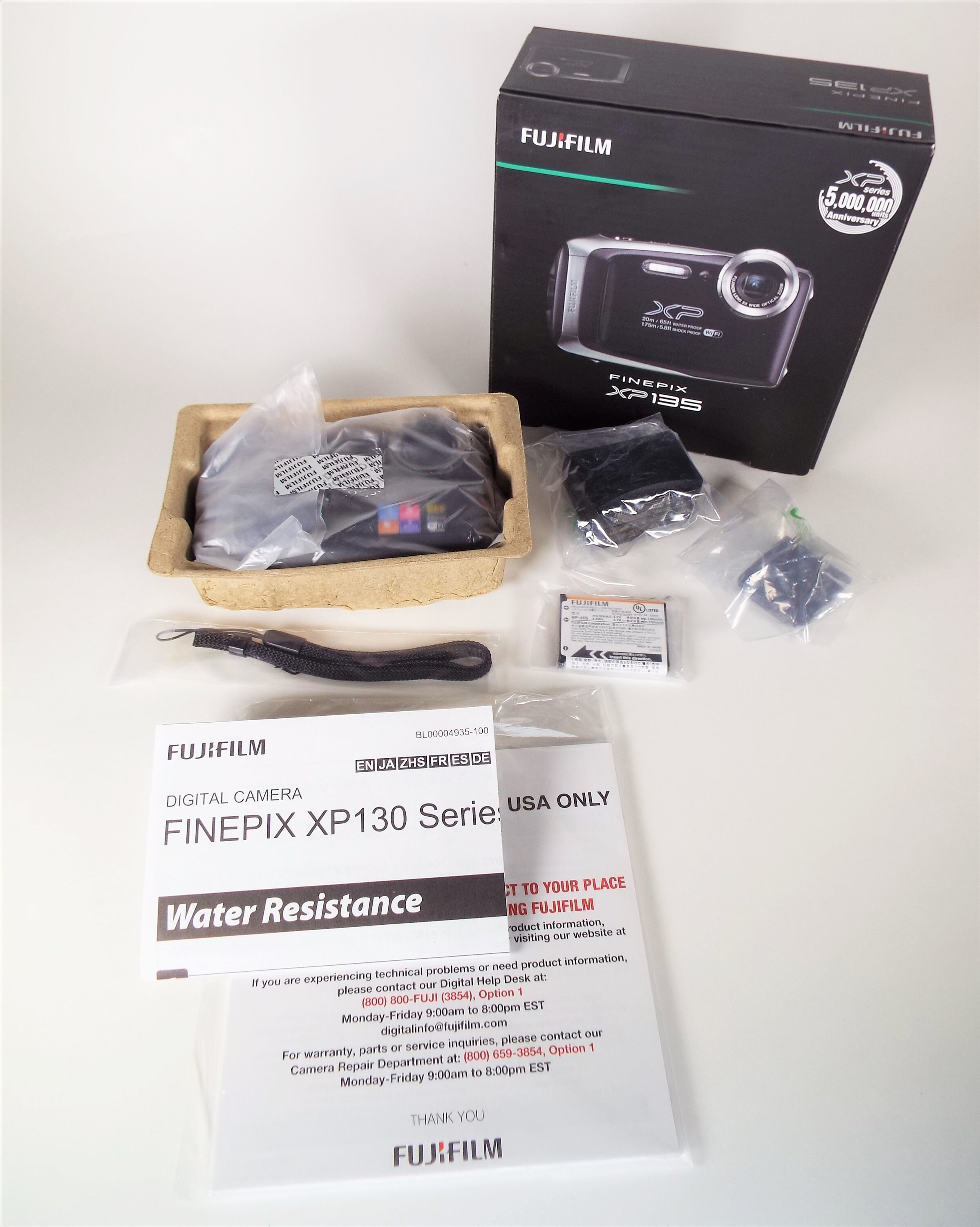 Fujifilm FinePix XP135 Waterproof Digital Action Camera Set - New in the Box - 16MP - Dark ...