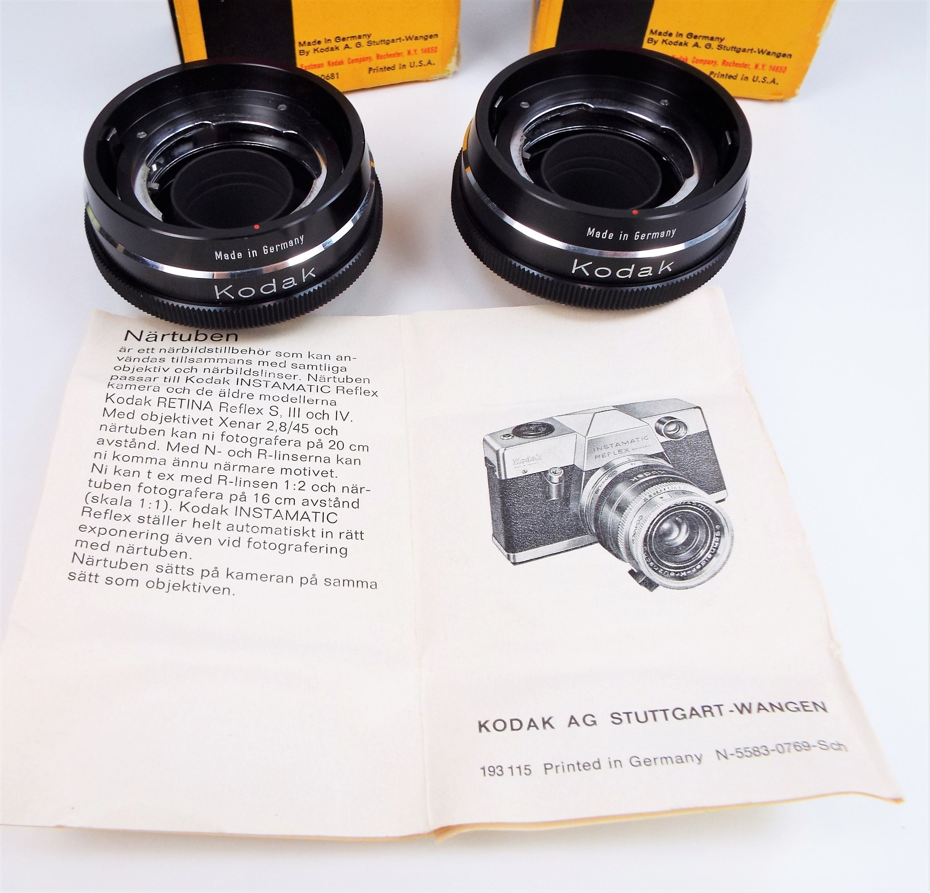 Kodak Instamatic and Retina Reflex Lens Spacers - NOS - with the ...