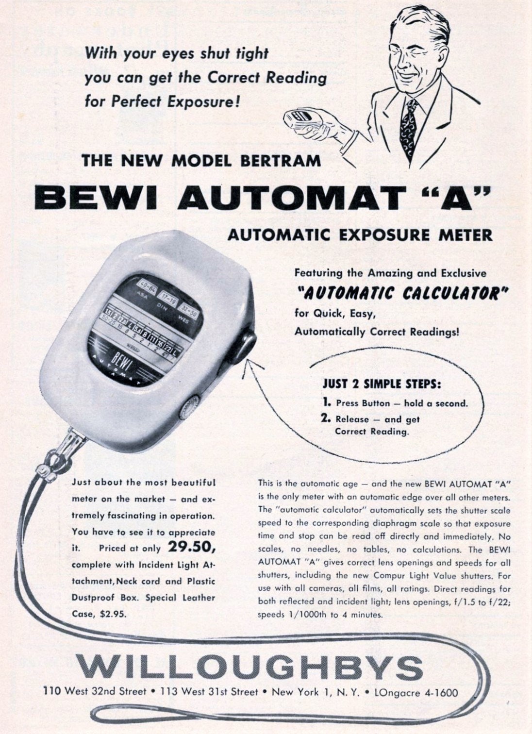 Vintage Bertram Bewi Automat 'A' Selenium Cell Light Meter - 1955 ...