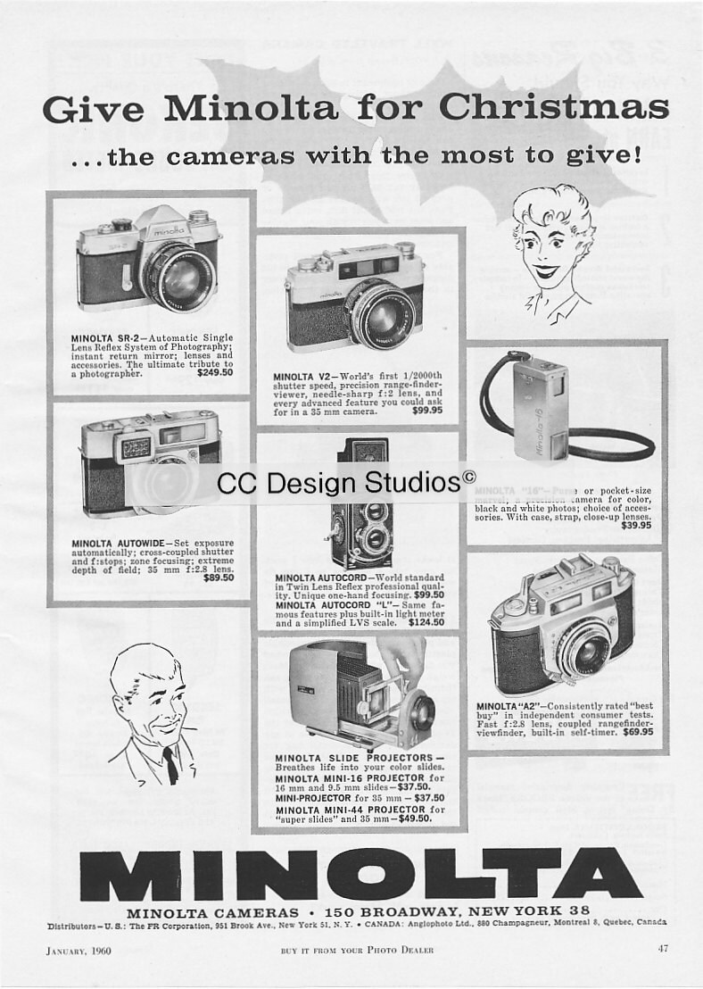 Vintage Minolta Magazine Advertisement 1960 - Collectible Film ...