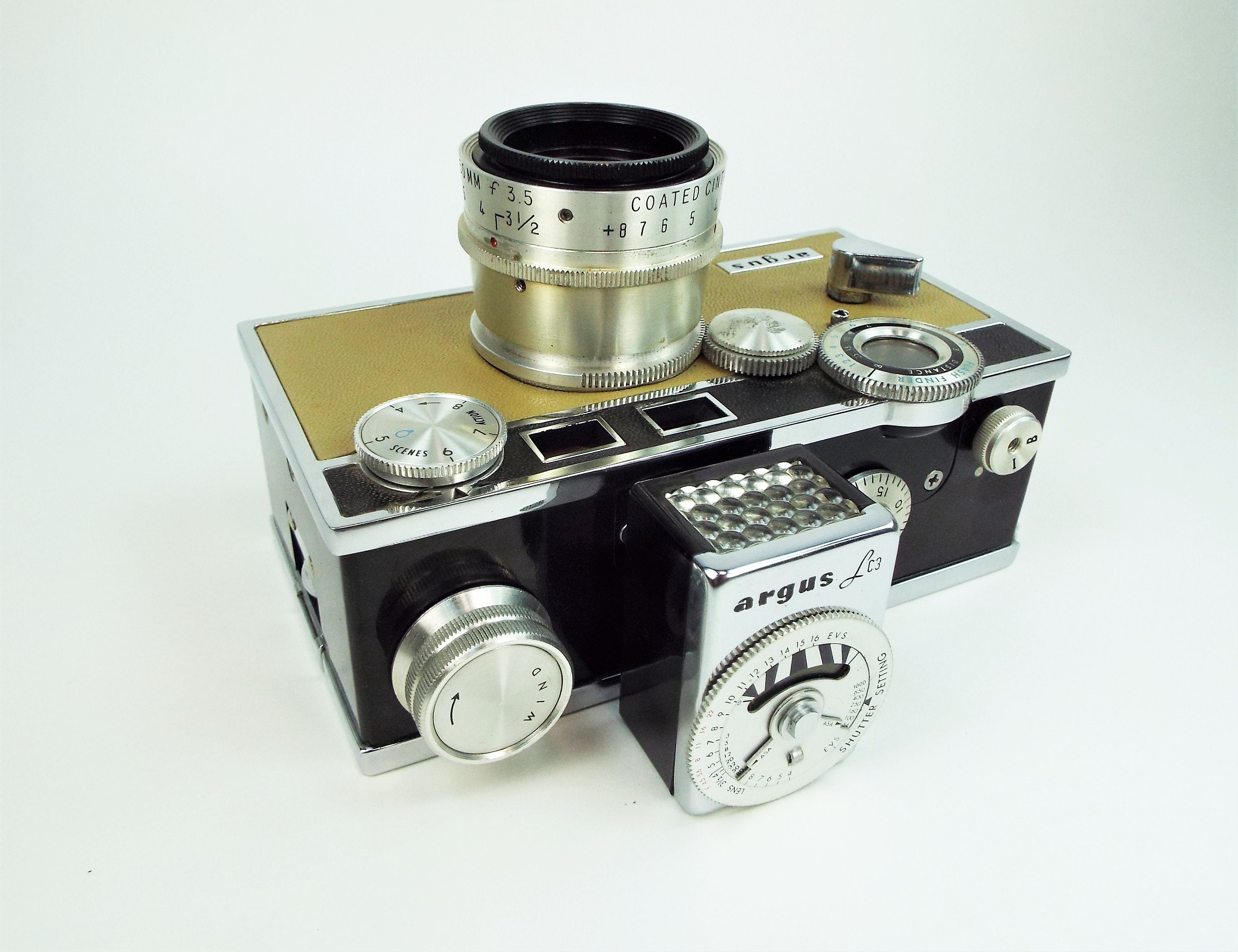 Vintage Argus Match-Matic C3 35mm Film Camera w/ Leather Case, Light ...