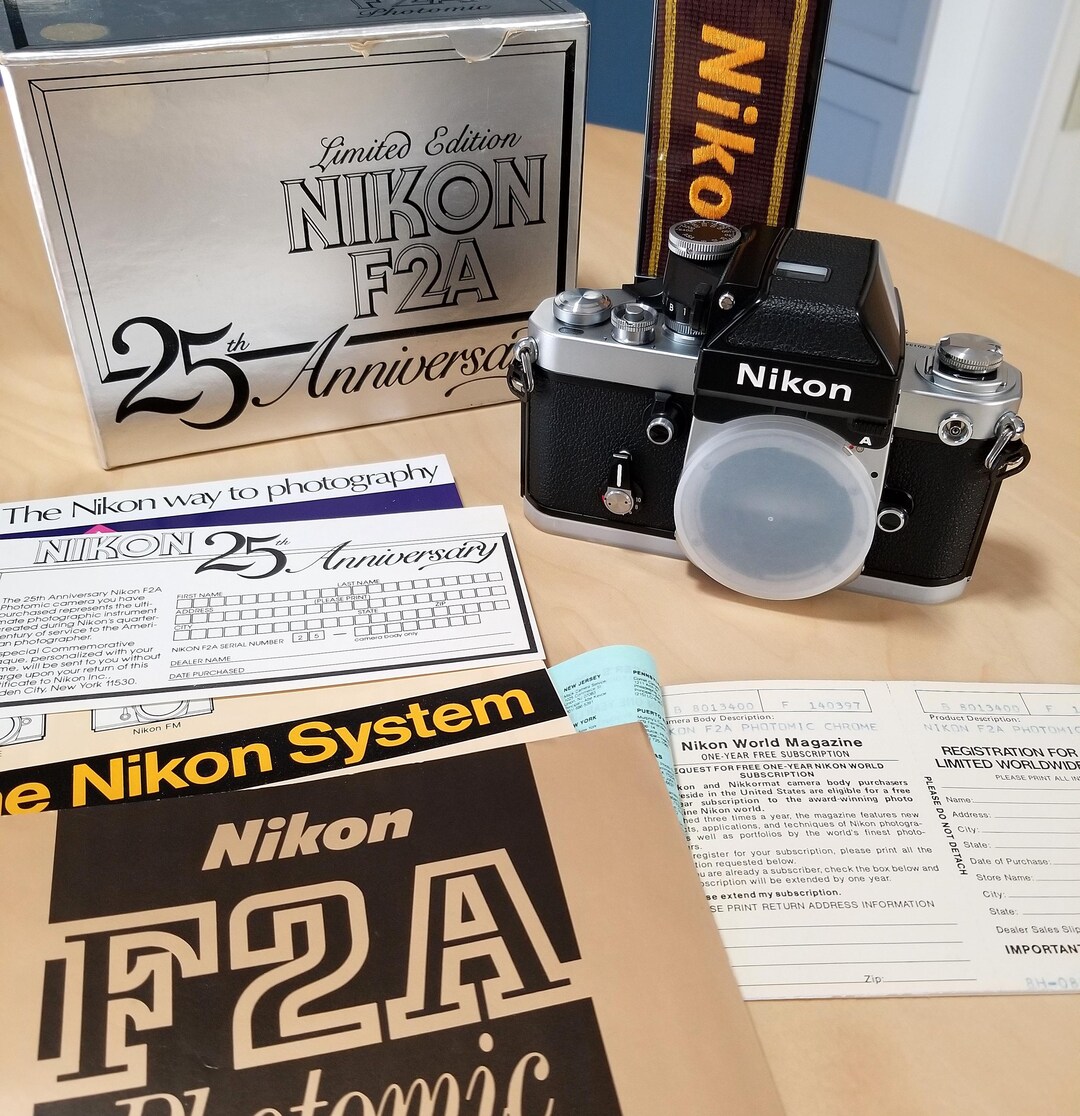 Stunning Nikon F2A Photomic 25th Anniversary Camera Set W/ Original Box ...