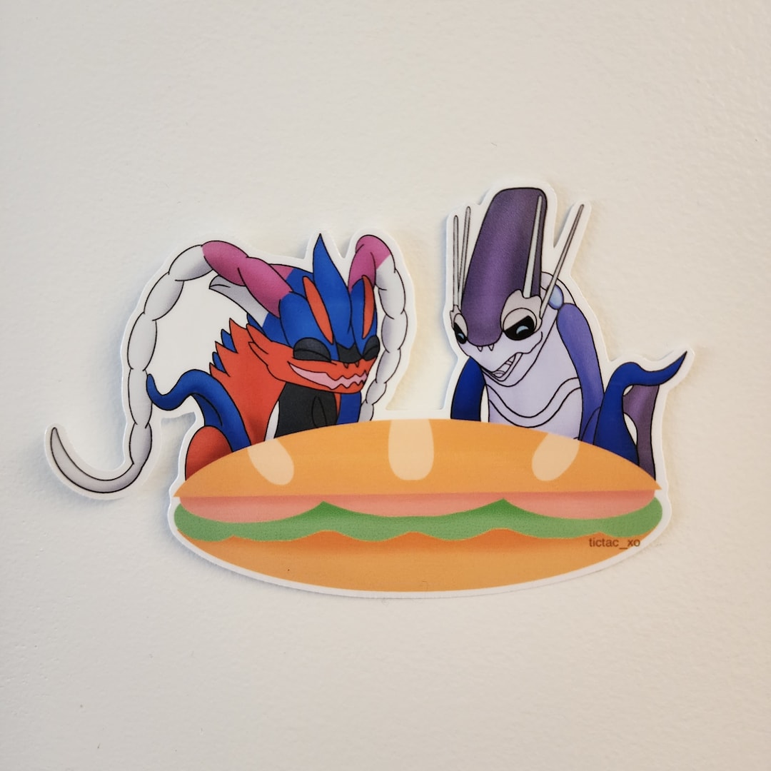 Koraidon and Miraidon Legendary Pokemon Scarlet Violet Sandwich Sticker ...