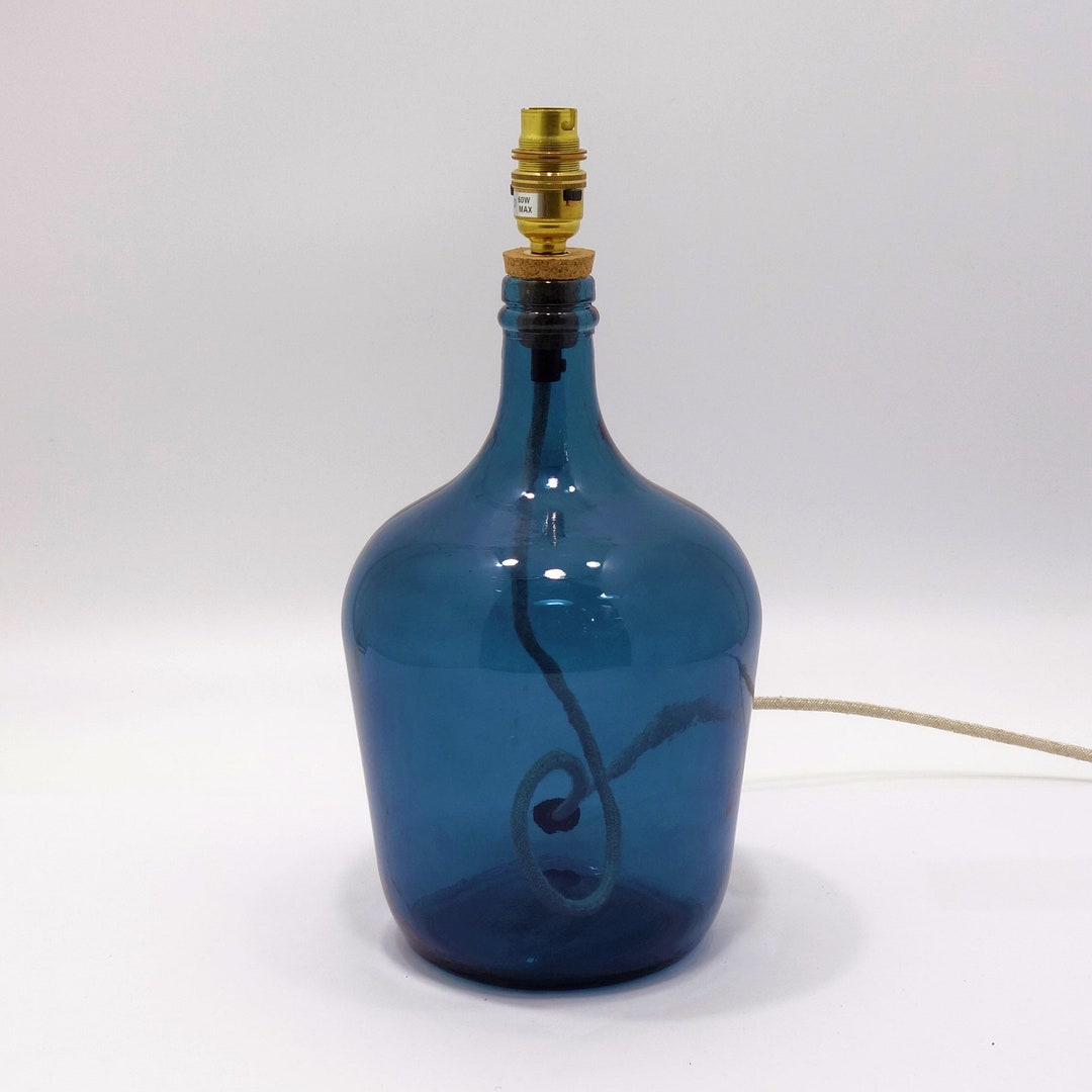 Blue Glass Lamp Base RECYCLED GLASS 16 Flex Colours Dark Blue Petrol ...