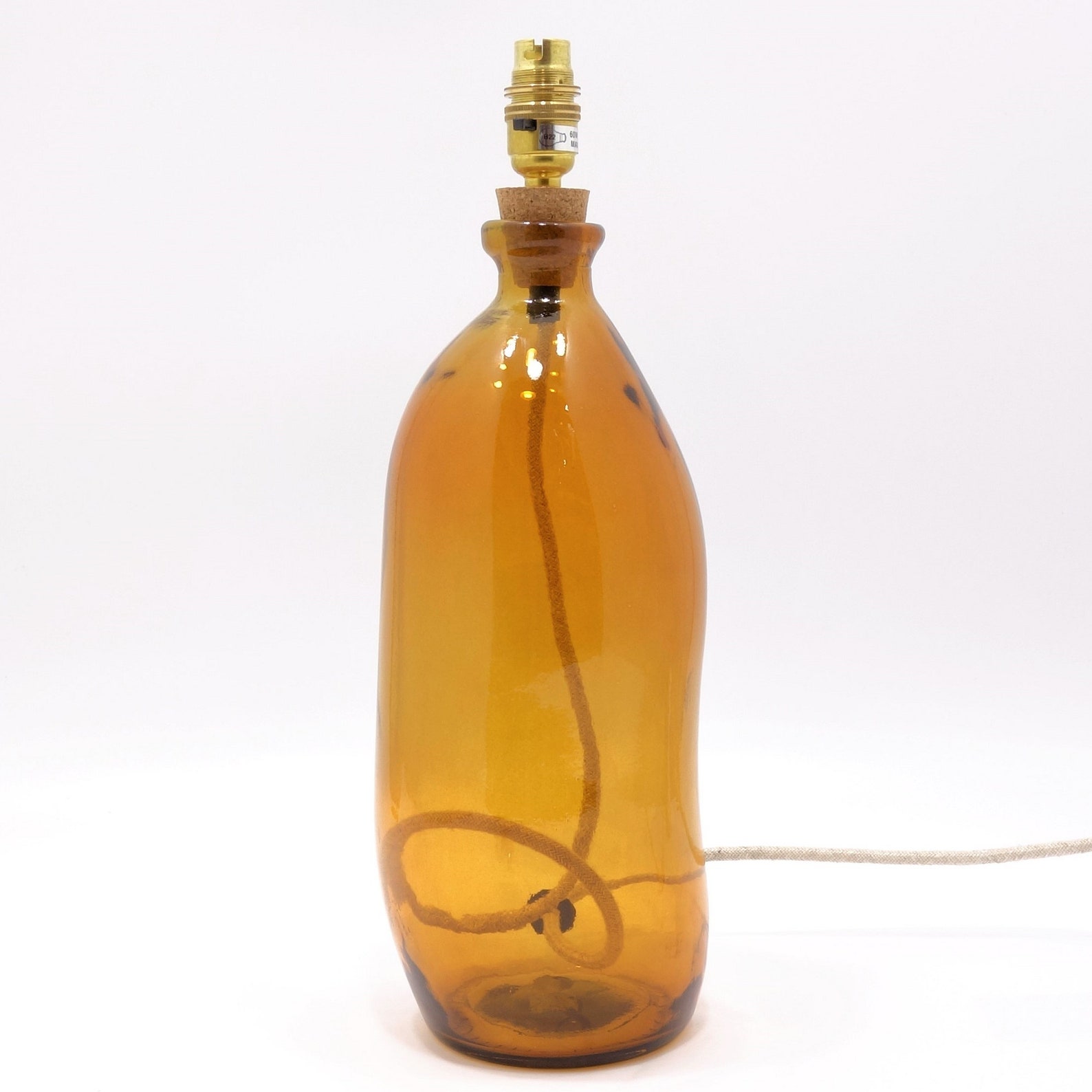 Recycled Glass Lamp Base Dark Blue Petrol With Your Choice - Etsy