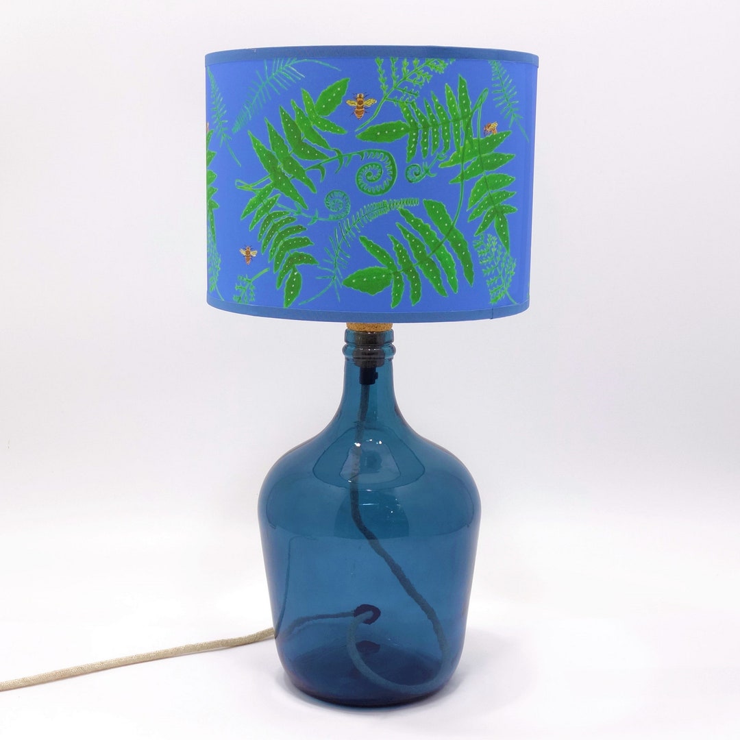 Blue Glass Lamp Base RECYCLED GLASS 16 Flex Colours Dark - Etsy