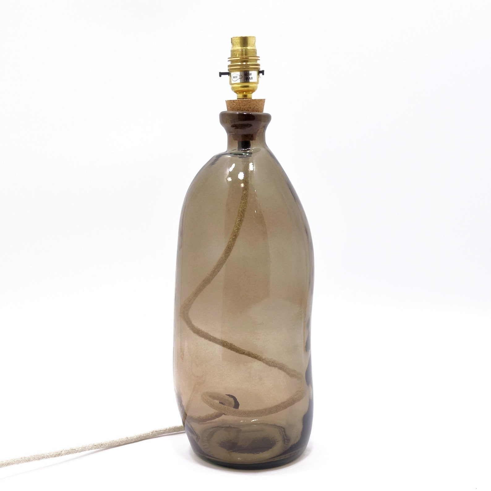 Recycled Glass Lamp Base Dark Blue Petrol With Your Choice | Etsy