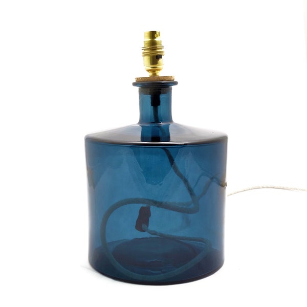 Blue Glass Lamp - Etsy UK
