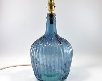 Blue Glass Lamp Base - Etsy UK