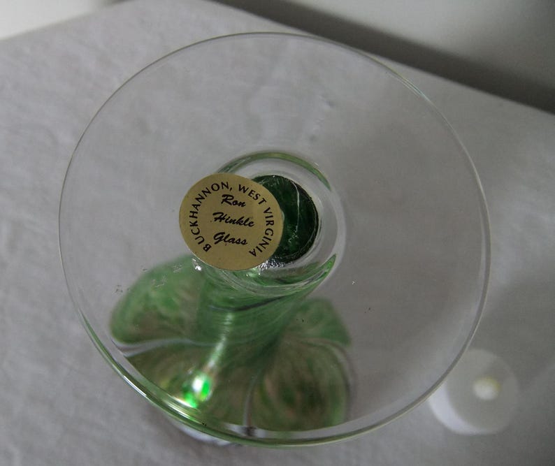 Ron Hinkle Wine Glass, Red and Green Art Glass - Etsy