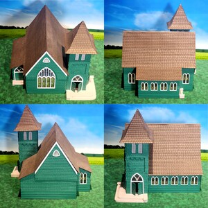 Village Church: Svg/dxf/studio3 Miniature Putz Building Pattern - Etsy