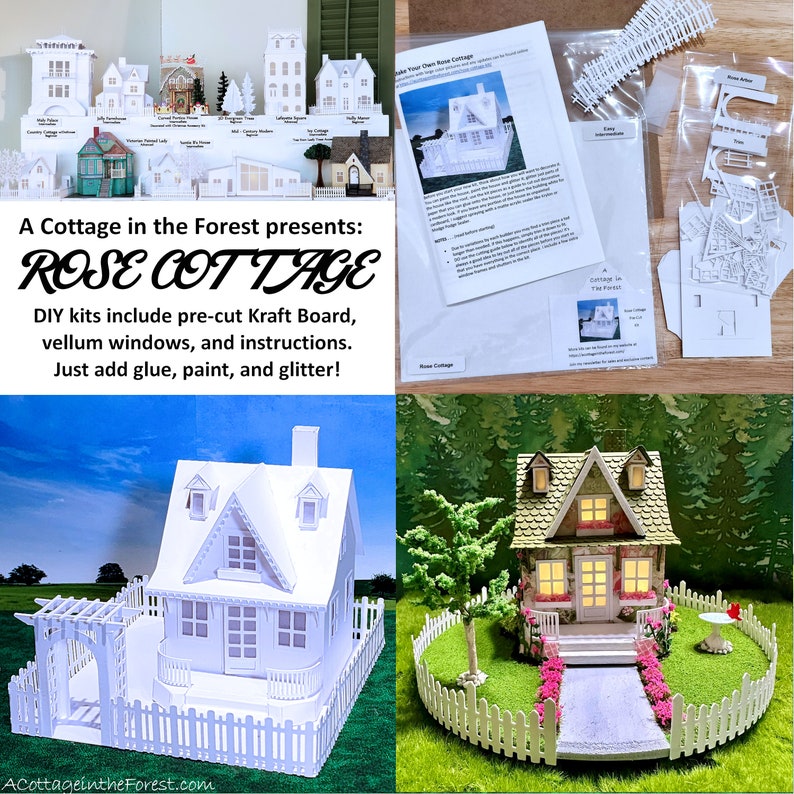 Rose Cottage: Pre-cut House Kit to Make Your Own Miniature Putz Style ...