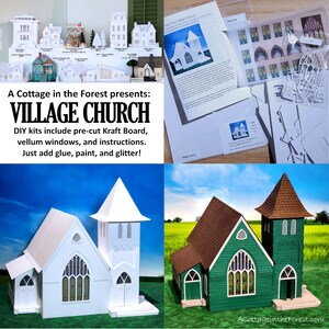 Village Church: Pre-cut Building Kit to Make Your Own Miniature Putz ...
