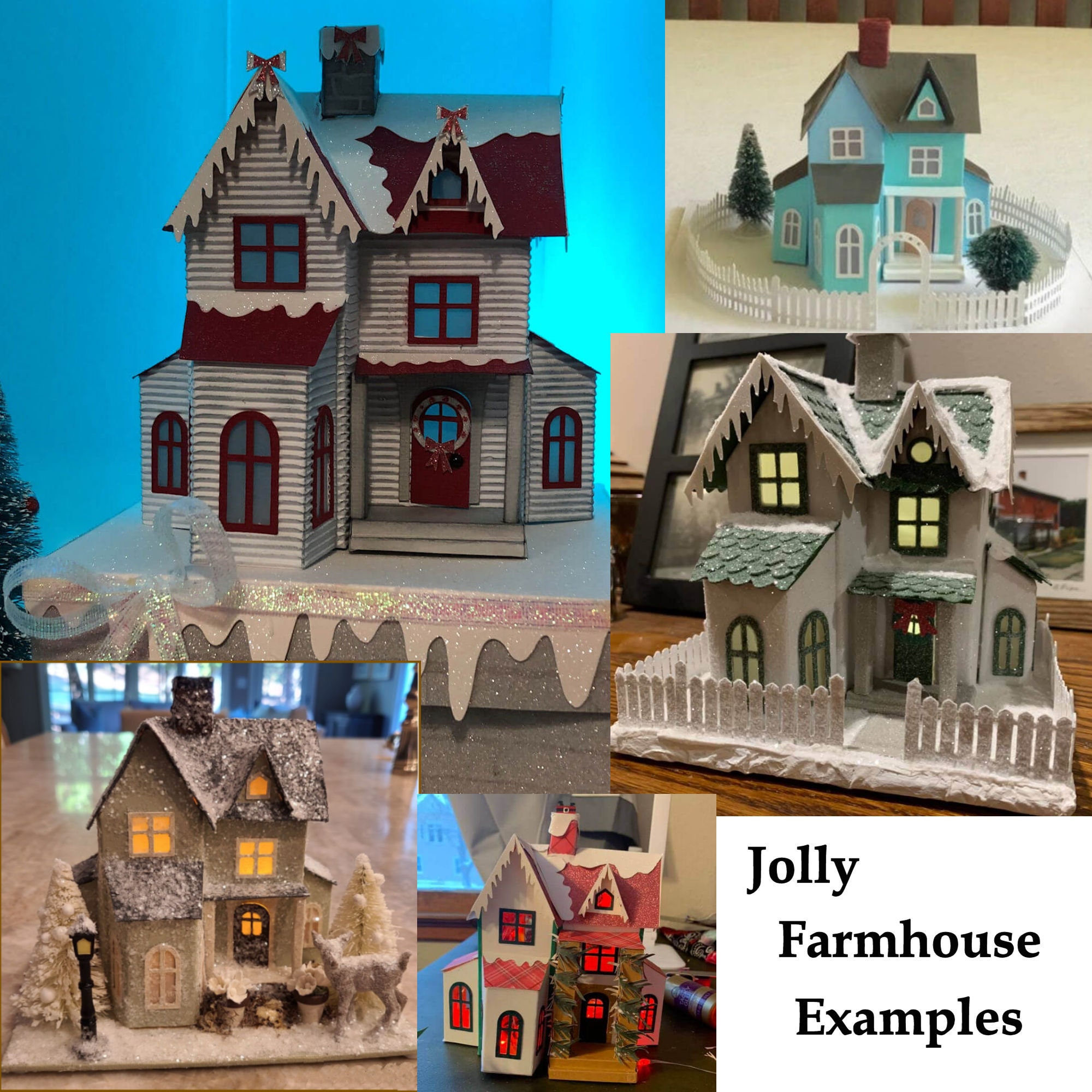Jolly Farmhouse: Pre-cut House Kit to Make Your Own Miniature Putz ...