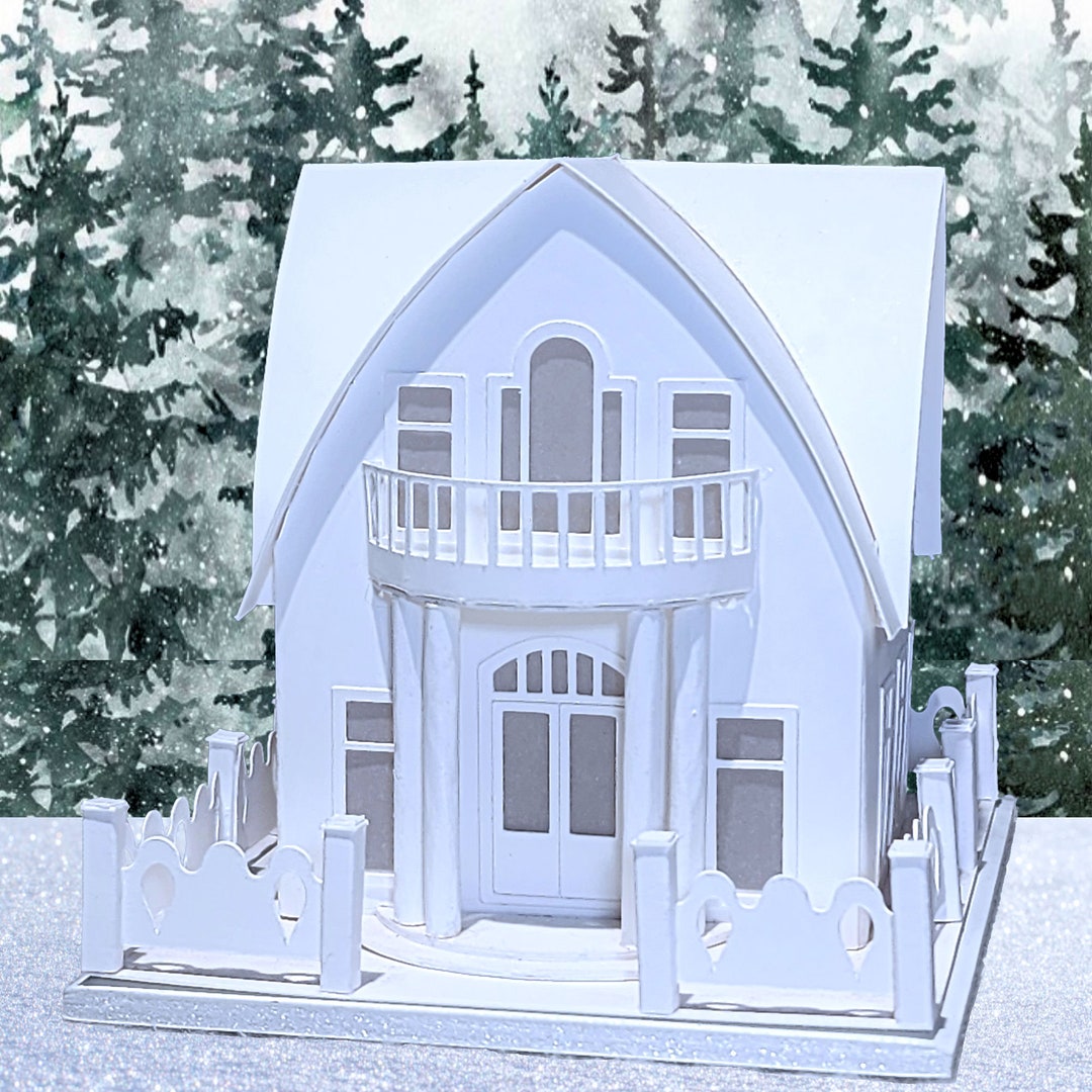 Curved Portico House: Pre-cut House Kit to Make Your Own Miniature Putz ...